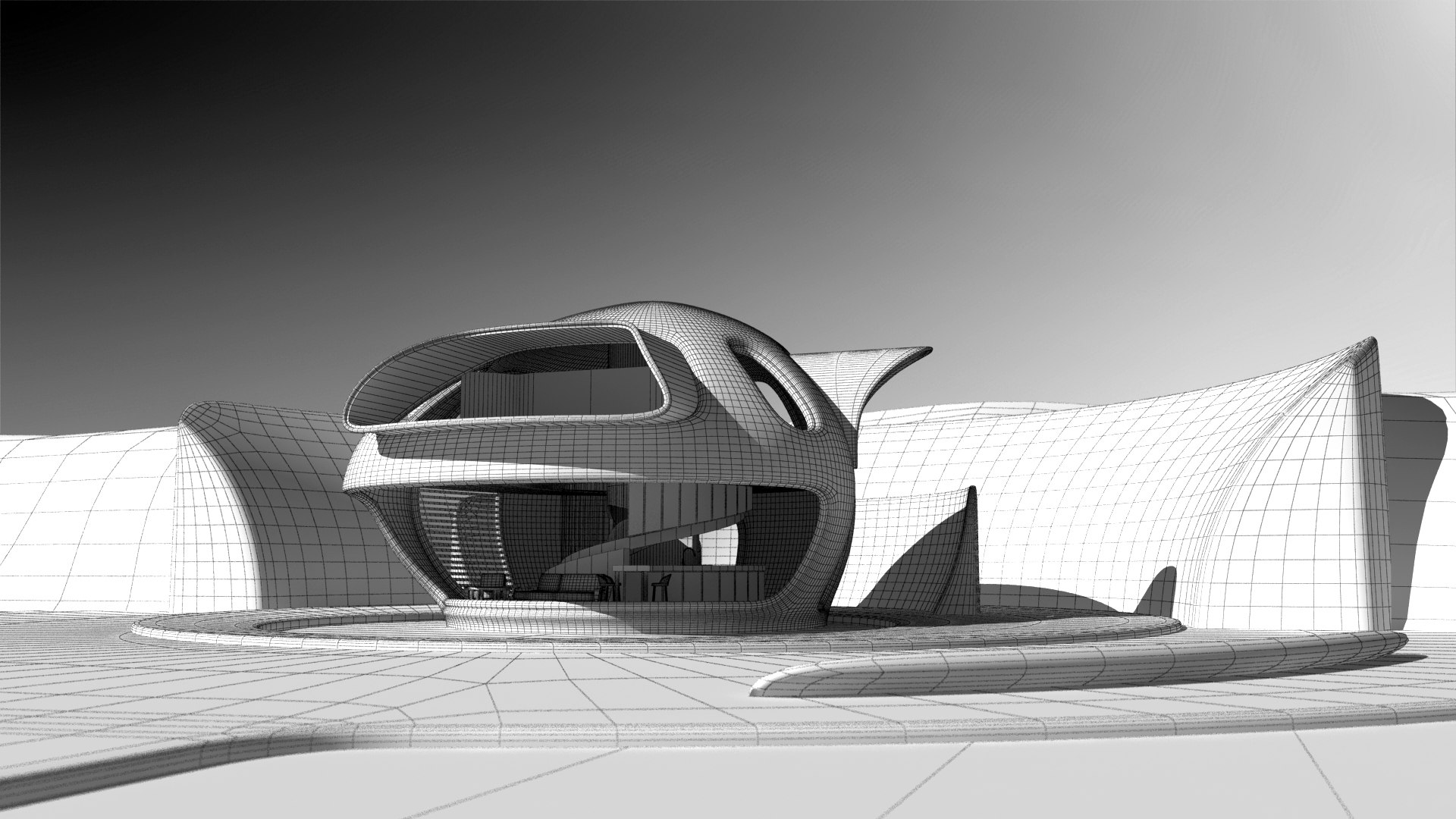 3D Futuristic House 01 Model - TurboSquid 2020137