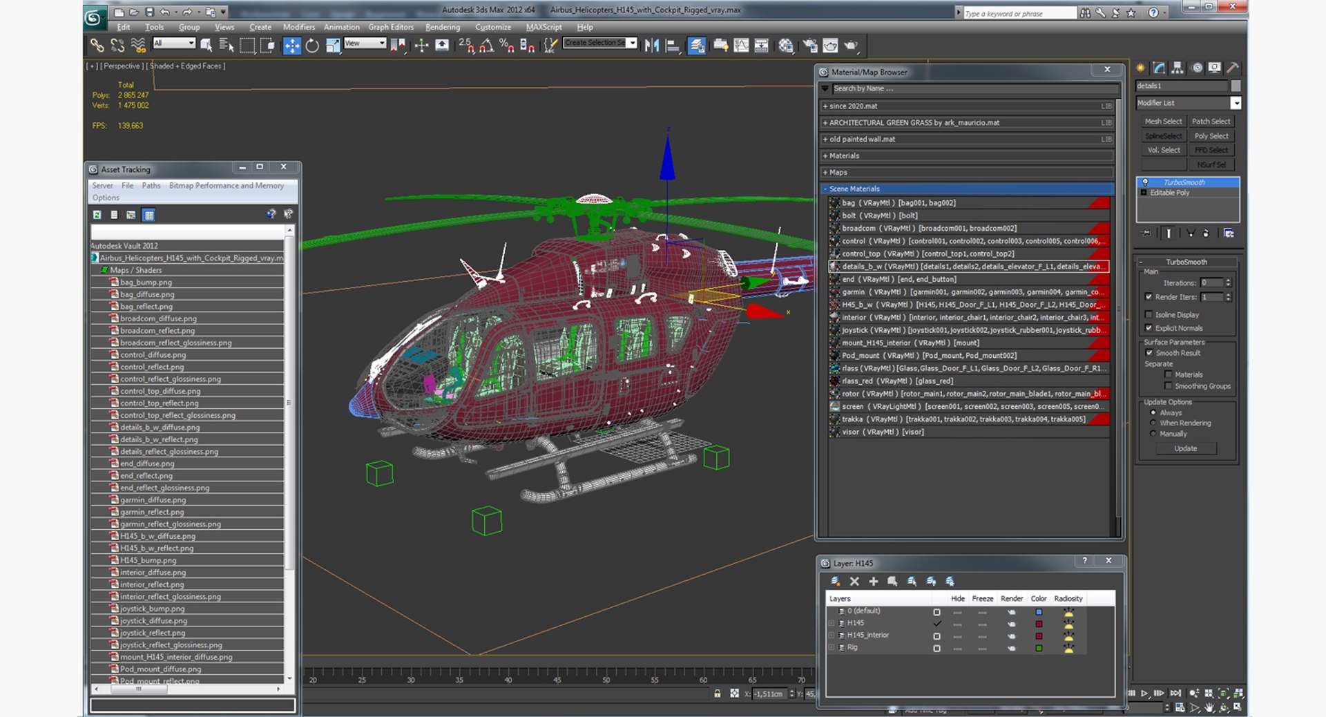 Airbus helicopters h145 cockpit 3D model - TurboSquid 1335728