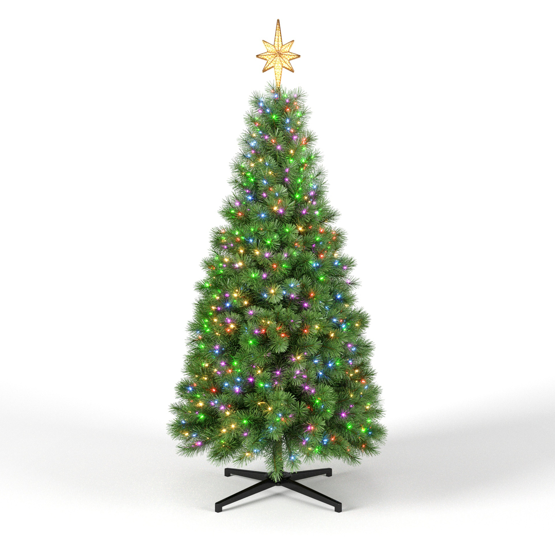 Christmas Tree 7 feet With Multicolor Lights 3D model - TurboSquid 1819628