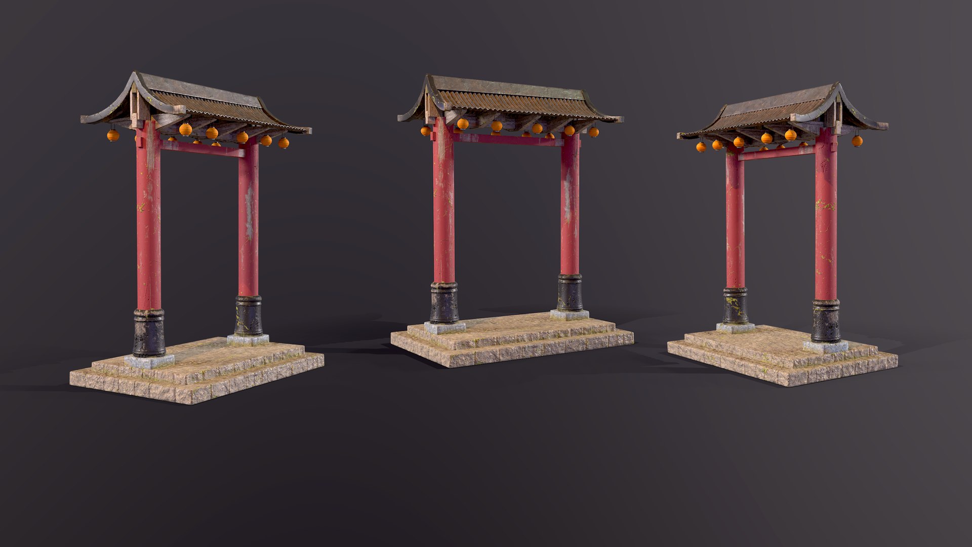 3D Model Old Chinese Gate - TurboSquid 1952029