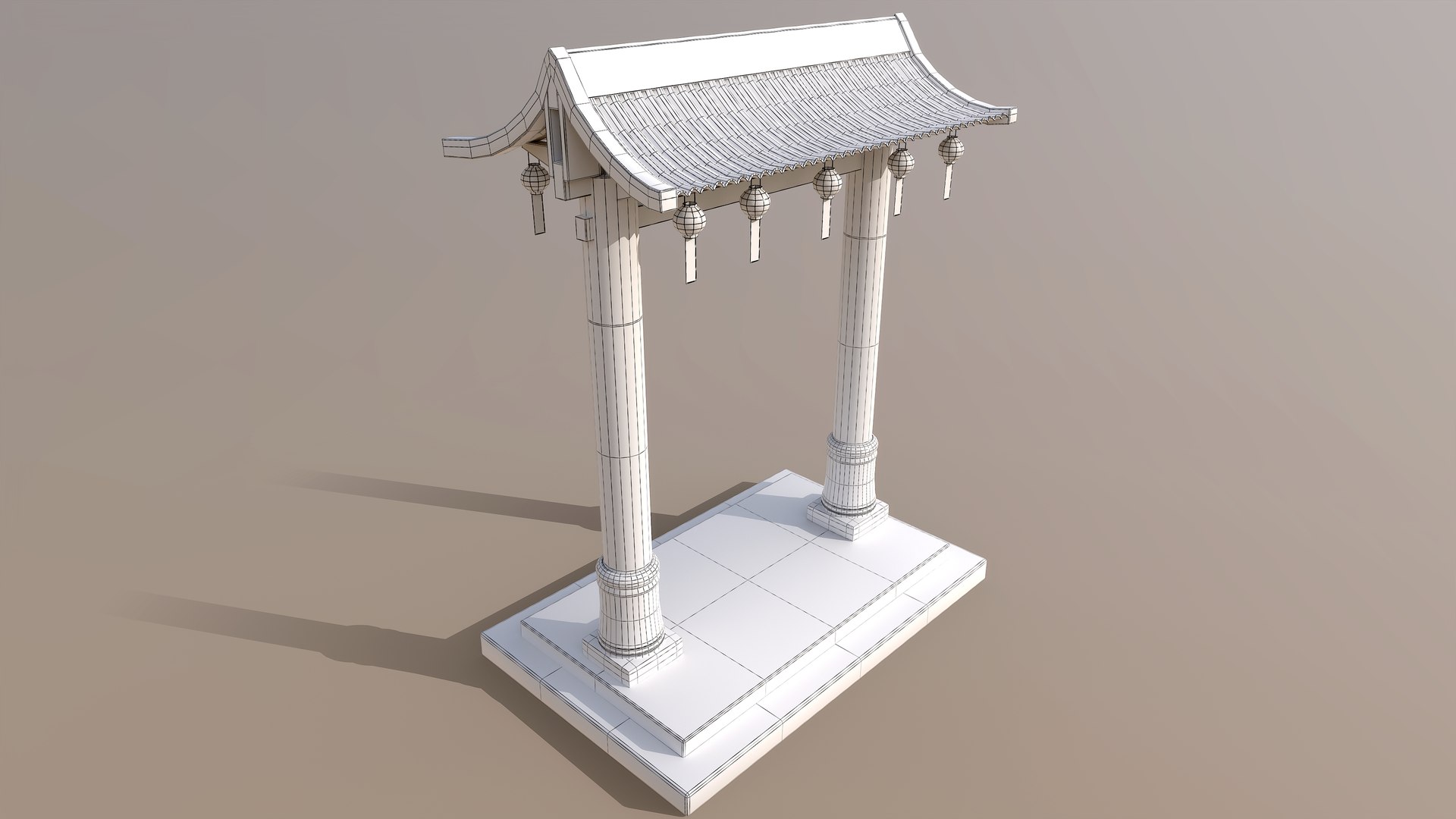3D Model Old Chinese Gate - TurboSquid 1952029