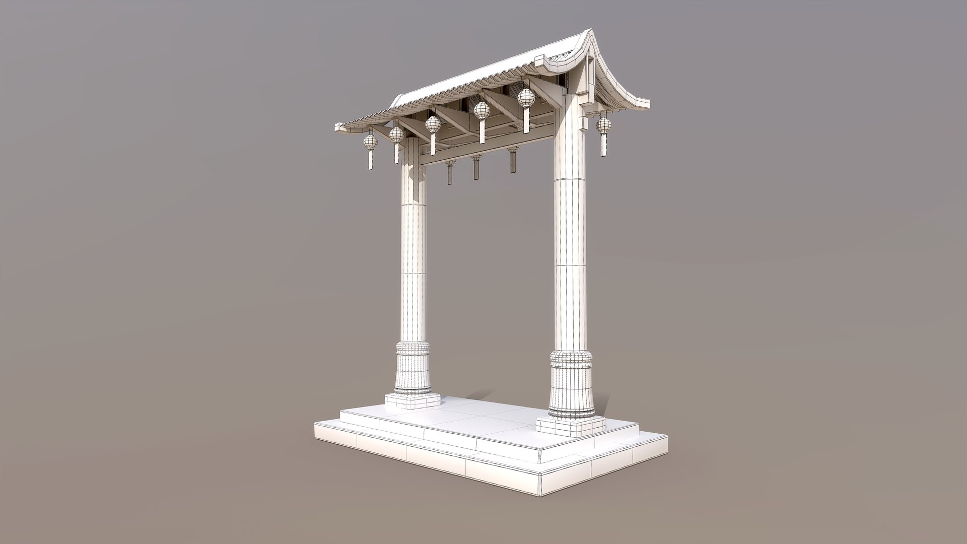 3D Model Old Chinese Gate - TurboSquid 1952029