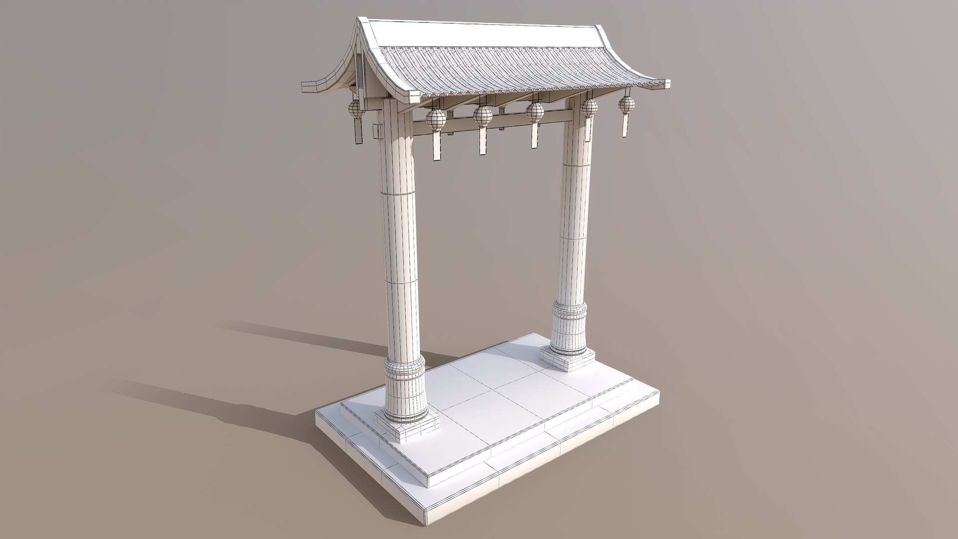 3D Model Old Chinese Gate - TurboSquid 1952029