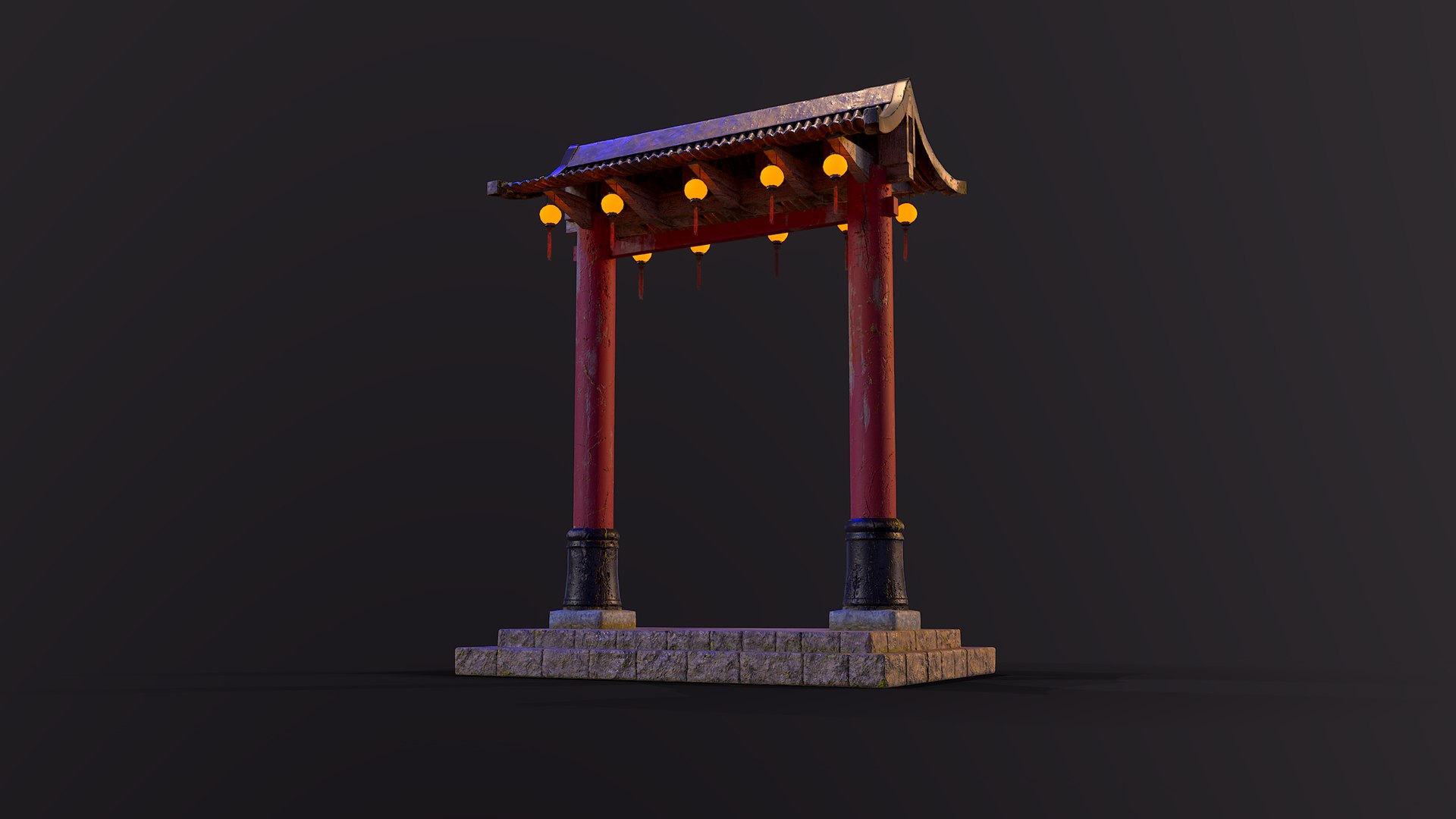 3D Model Old Chinese Gate - TurboSquid 1952029