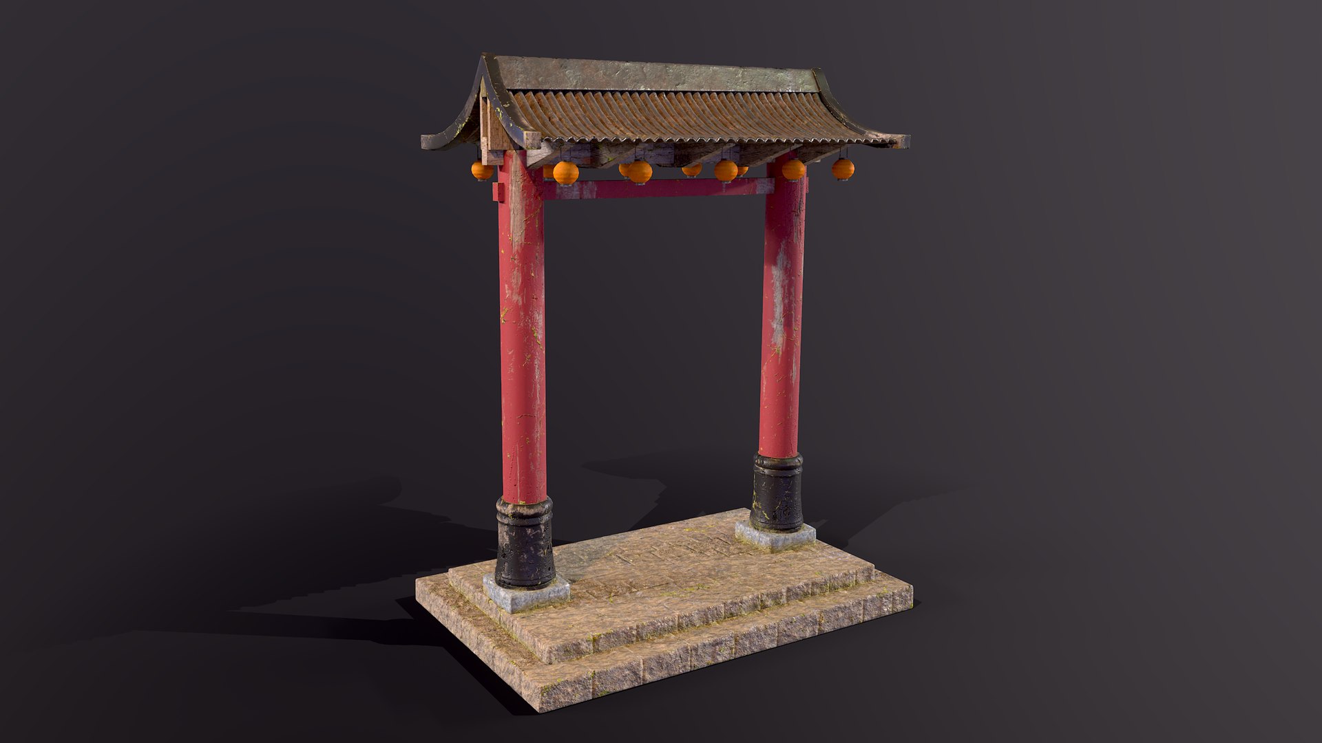 3D Model Old Chinese Gate - TurboSquid 1952029