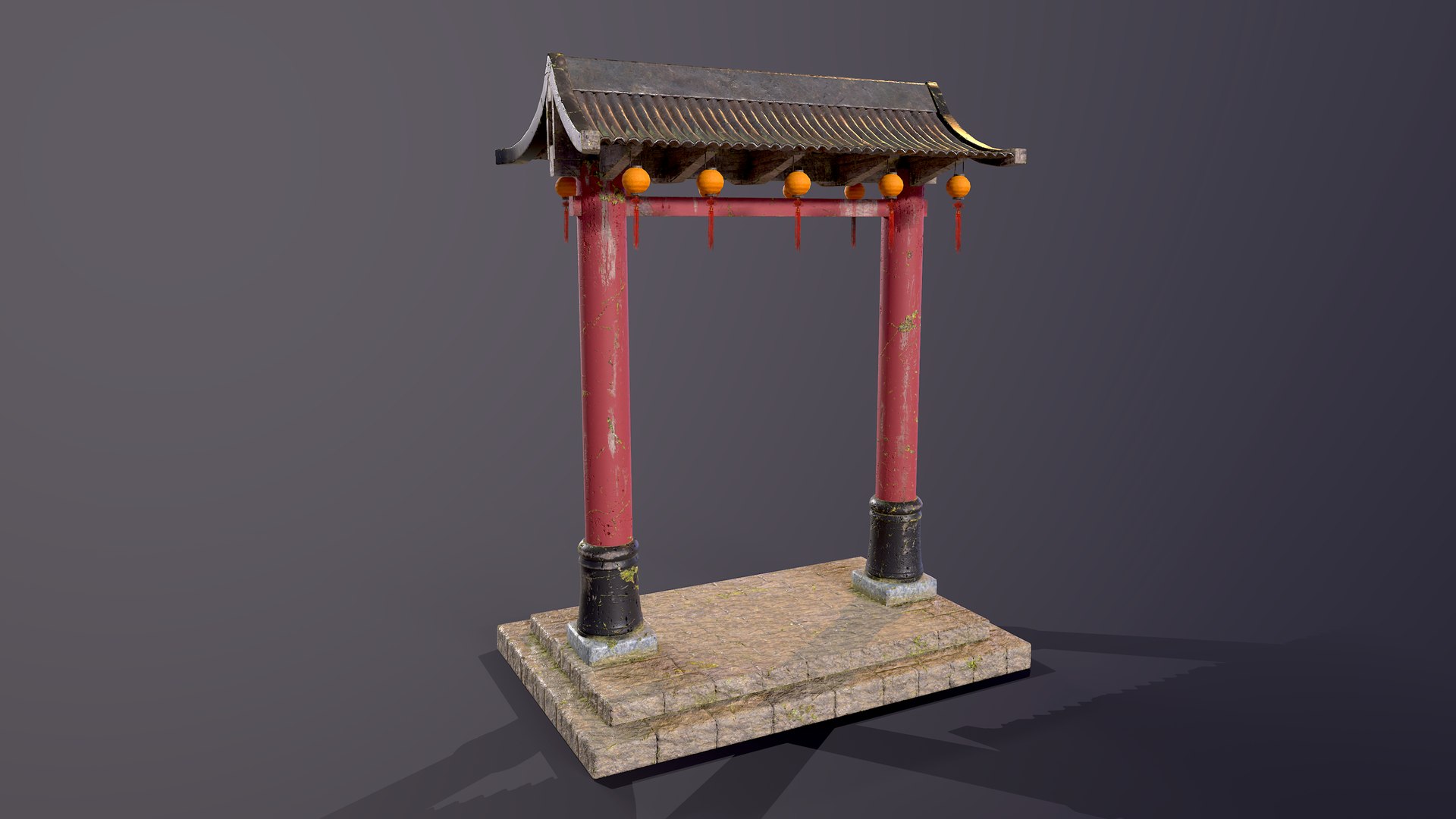 3D Model Old Chinese Gate - TurboSquid 1952029
