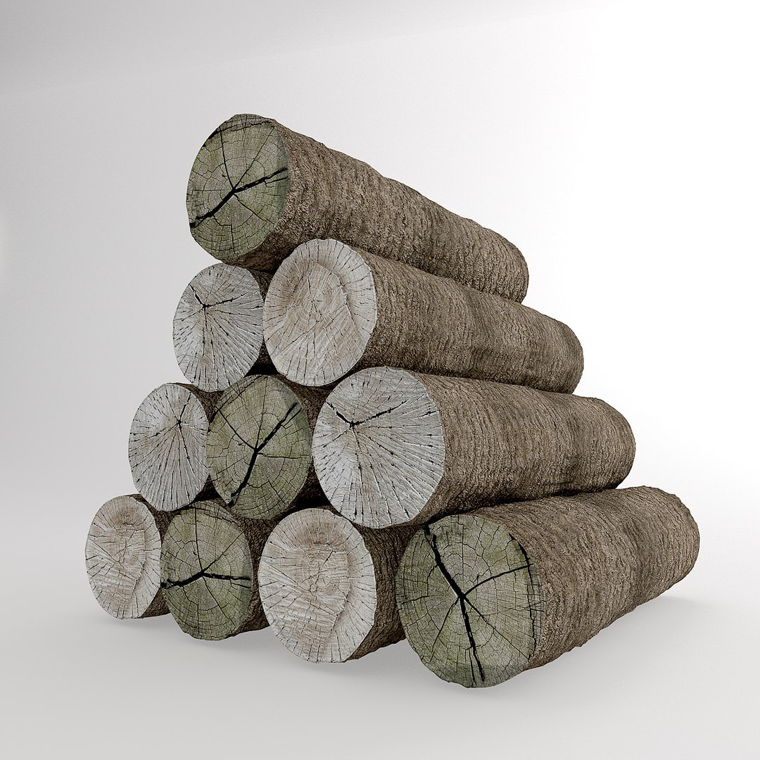 3d firewood set modeled