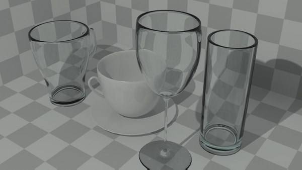 basic various drink glass 3d 3ds
