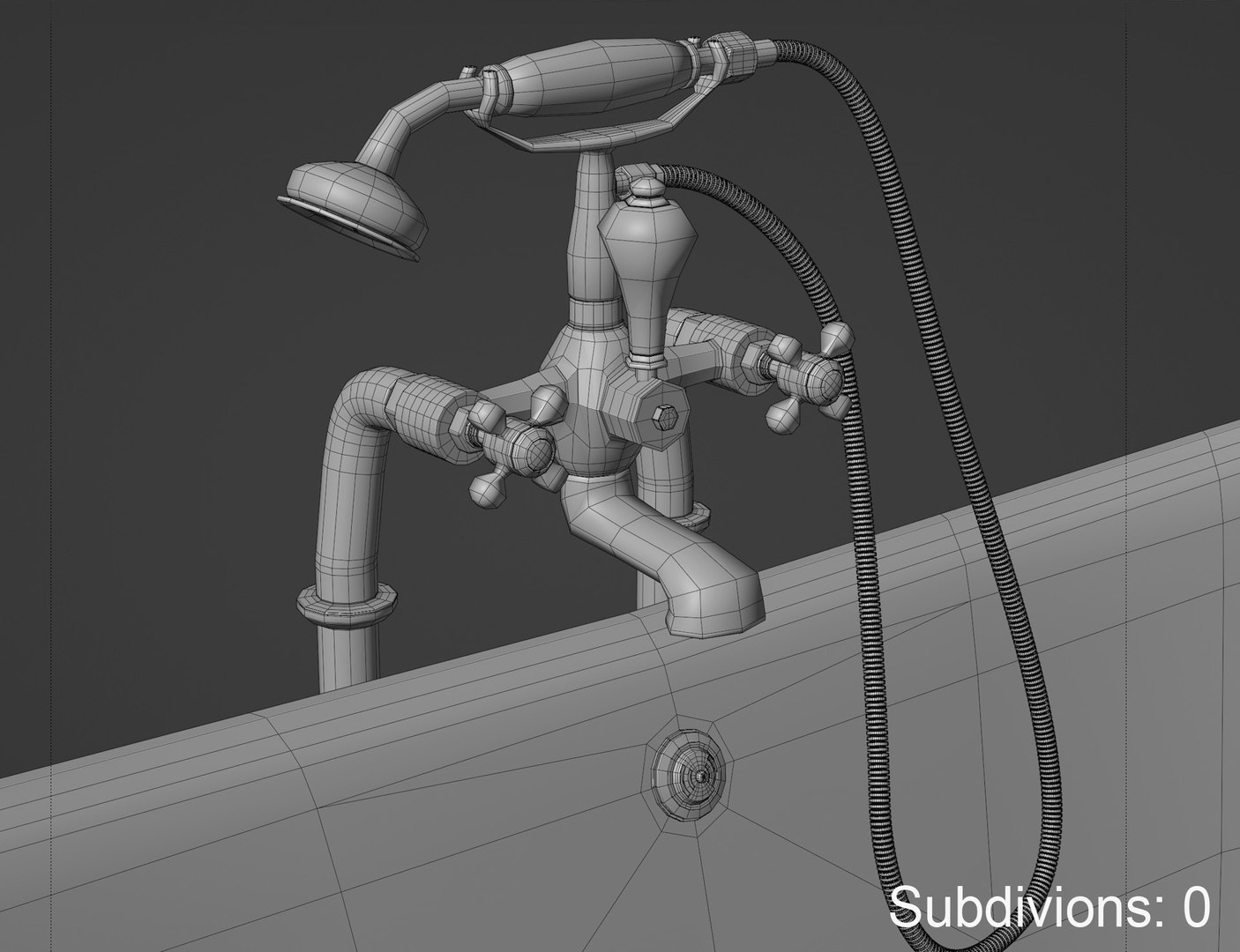 3D Traditional Cast Iron Roll Top Bath And Taps Model - TurboSquid 2127962