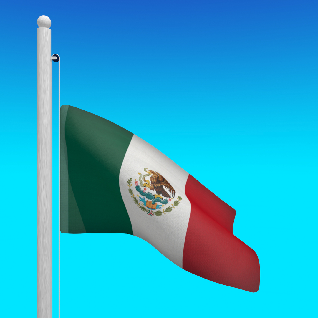 3d Flag Mexico - Loop Model