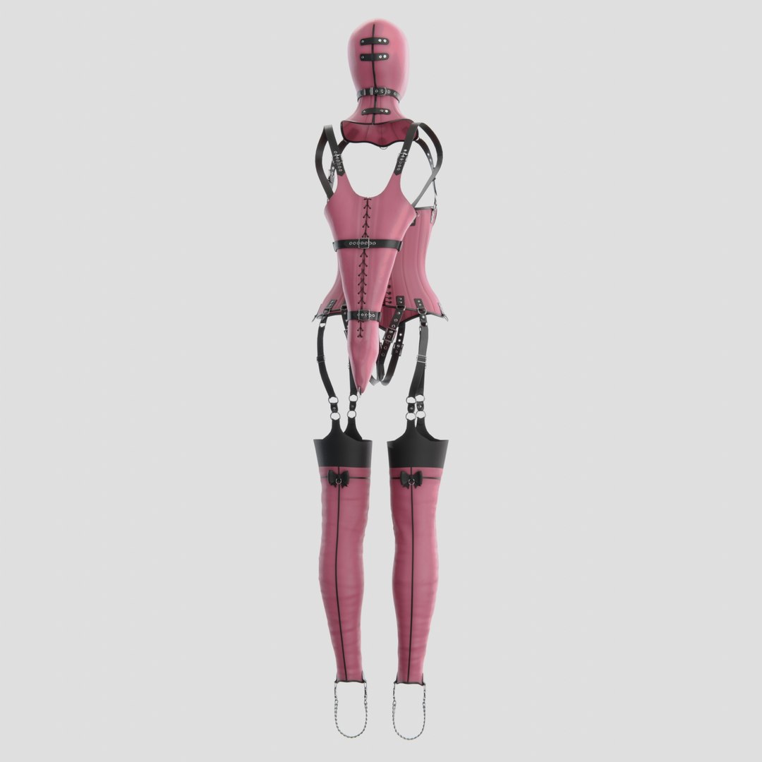 BDSM Pink Restraint Corset Strap Costume Set Model - TurboSquid 2153334