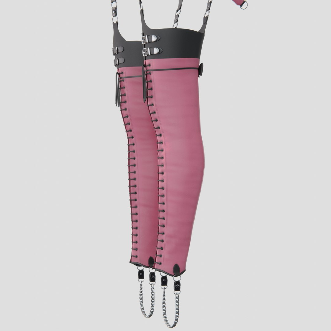 BDSM Pink Restraint Corset Strap Costume Set Model - TurboSquid 2153334
