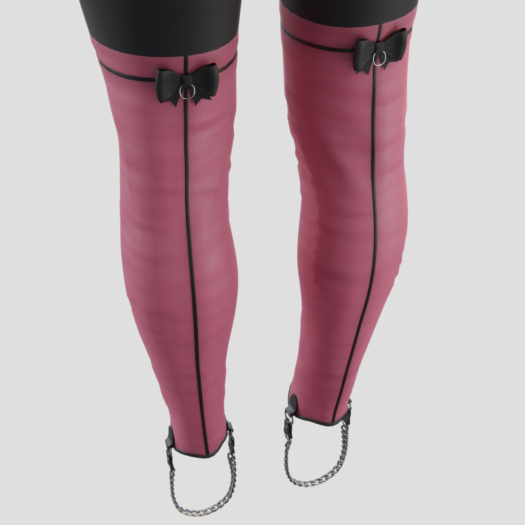 BDSM Pink Restraint Corset Strap Costume Set Model - TurboSquid 2153334