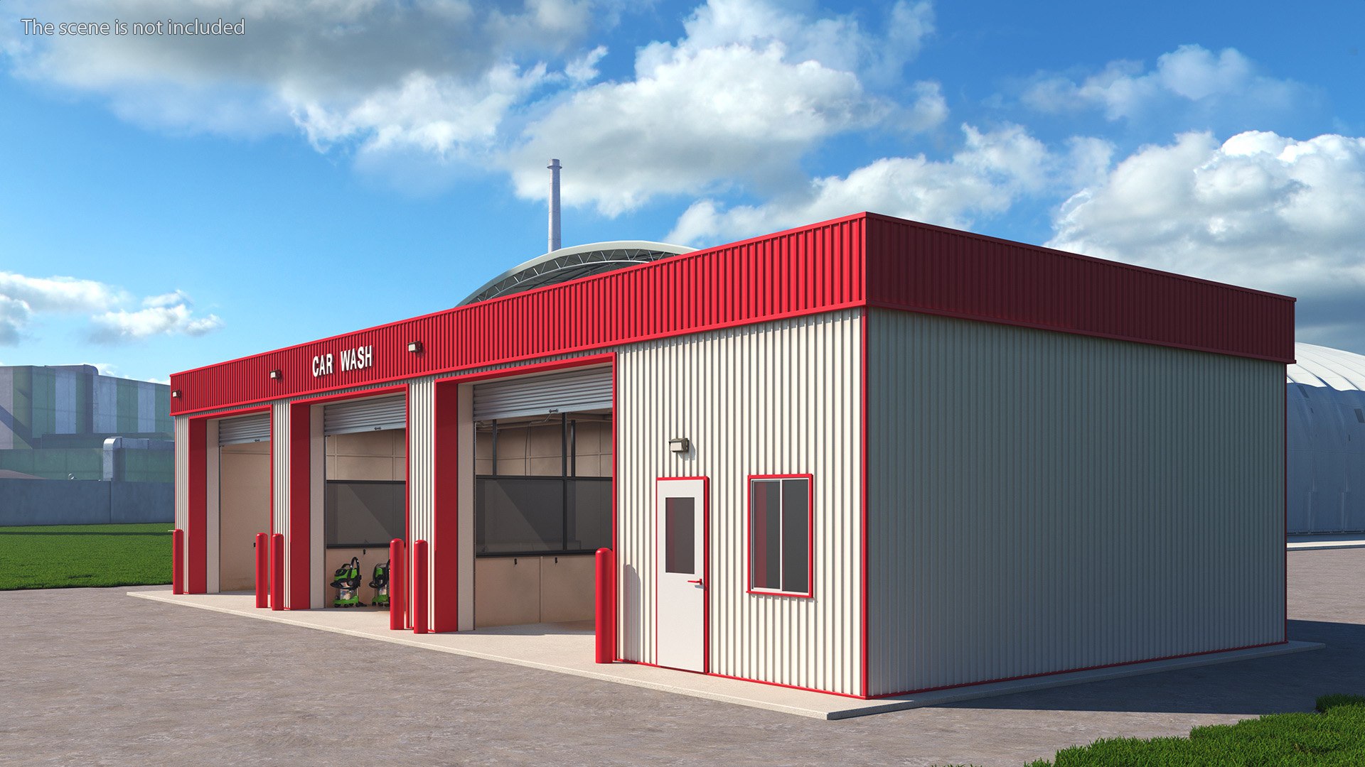 Car Wash Red Building 3D Model - TurboSquid 2046434