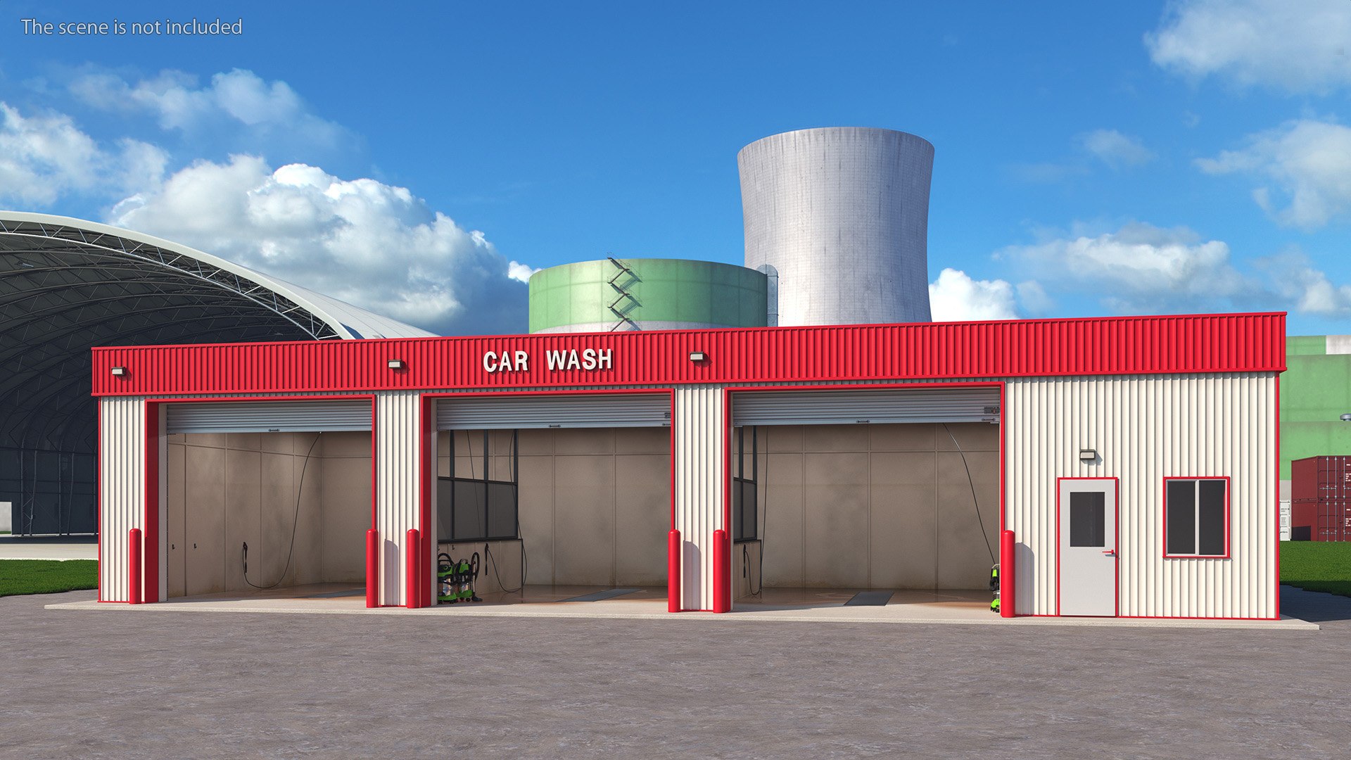 Car Wash Red Building 3D Model - TurboSquid 2046434