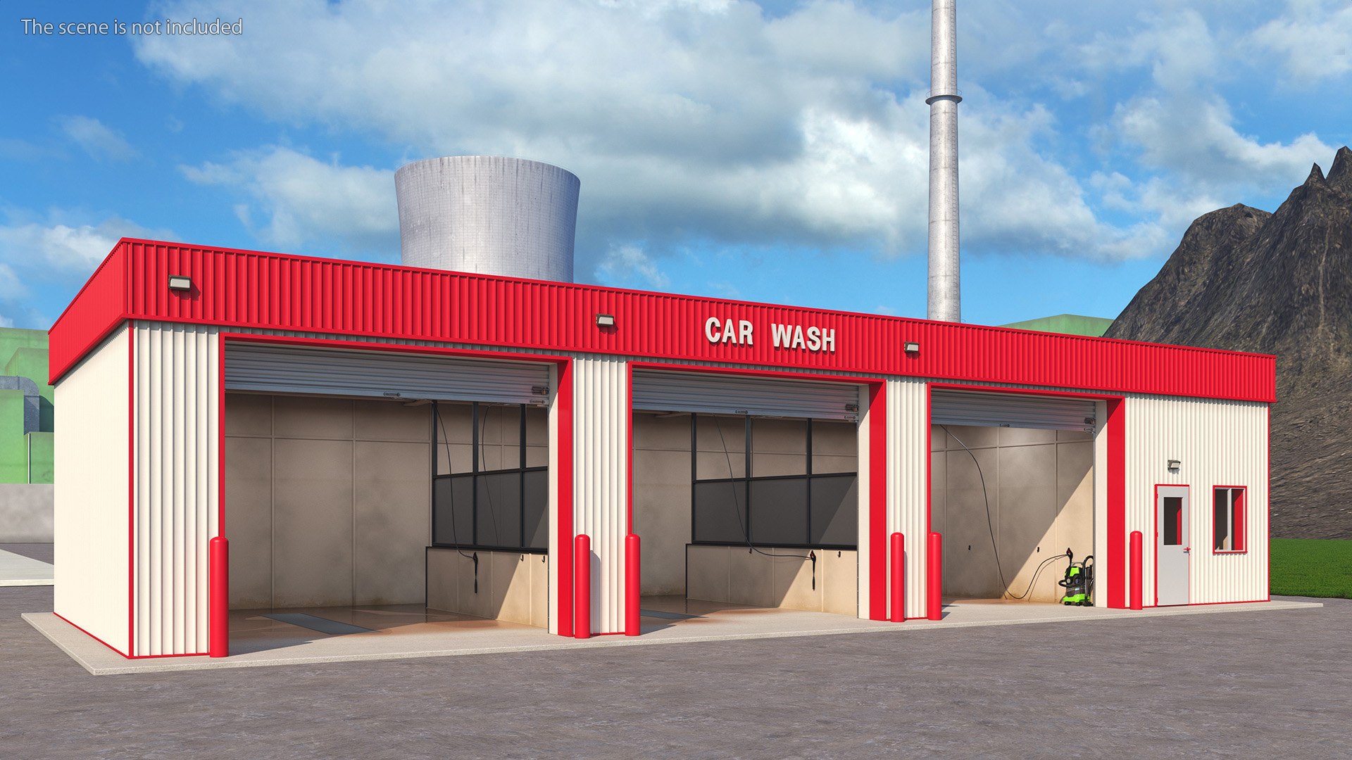 Car Wash Red Building 3D Model - TurboSquid 2046434