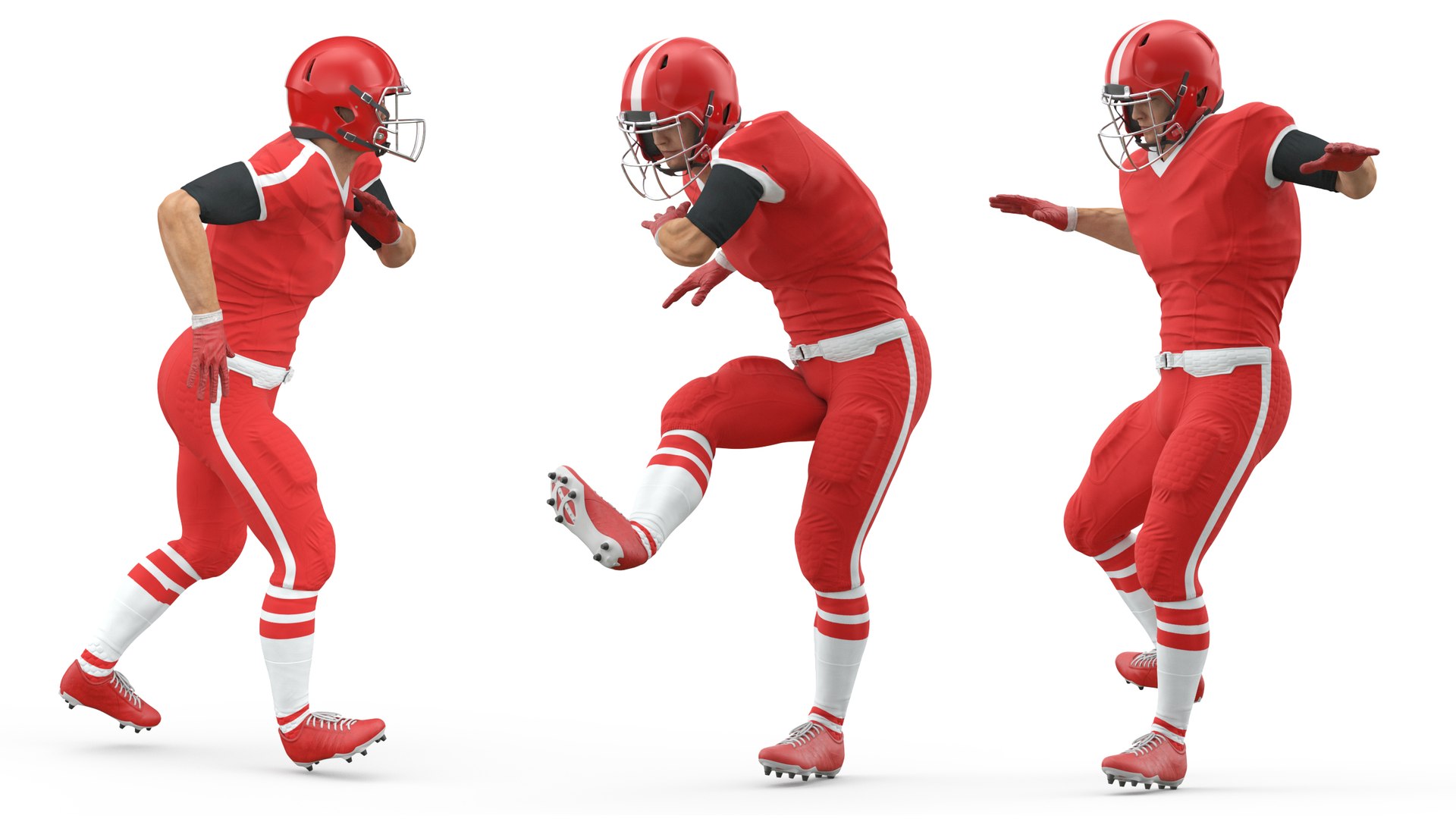 3D Red Uniform Football Player Rigged For Cinema 4D - TurboSquid 2108582