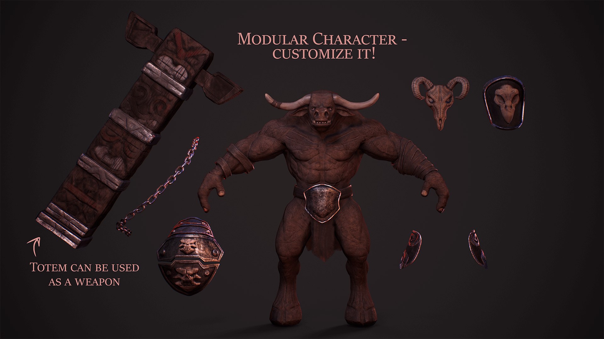 3D Modular Tauren - Game Ready Model - TurboSquid 1772569