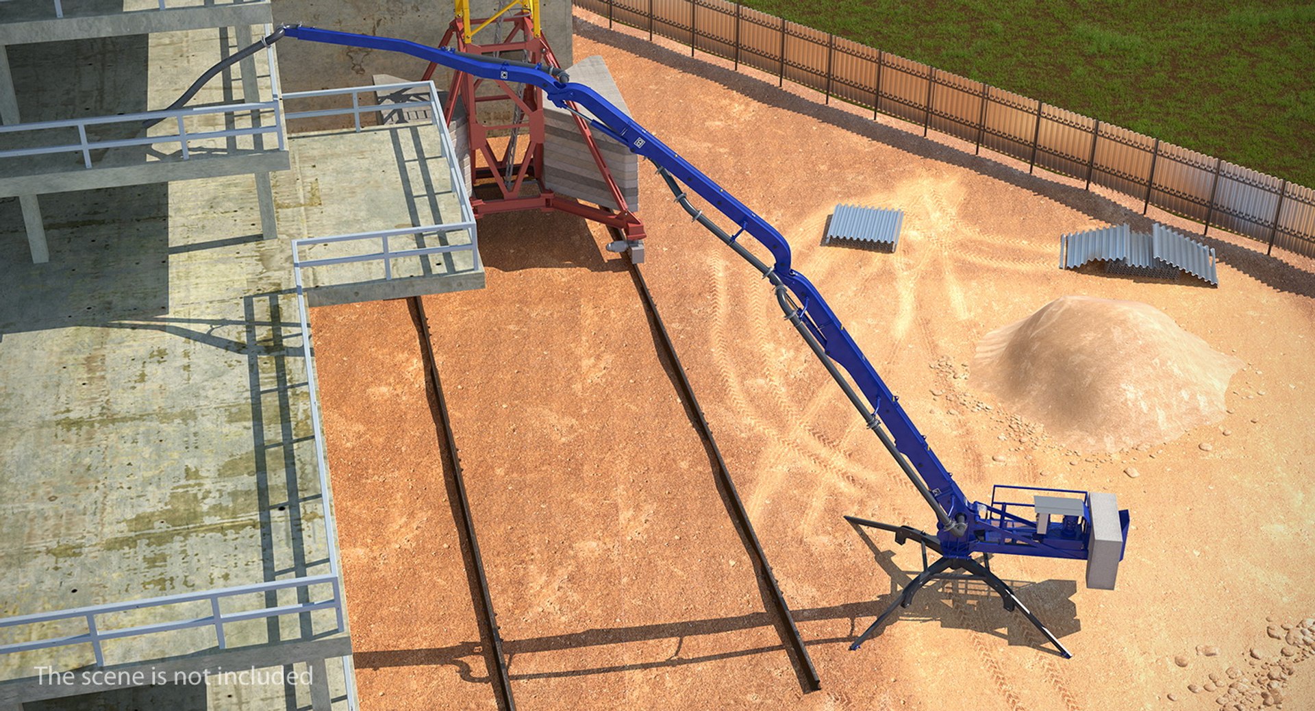 3D concrete boom pump construction - TurboSquid 1383989