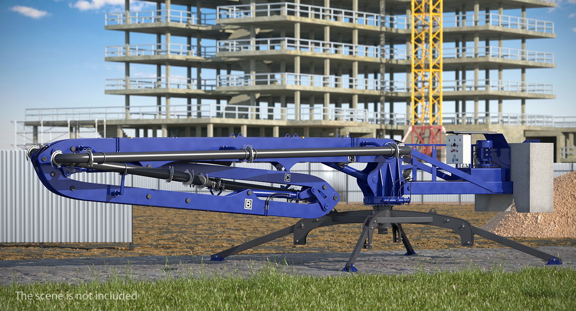 3D concrete boom pump construction - TurboSquid 1383989