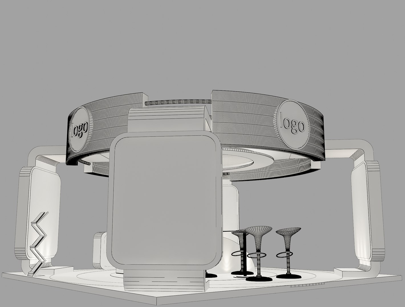 3D Booth Exhibition Stand A40b Mov Model - TurboSquid 2060322