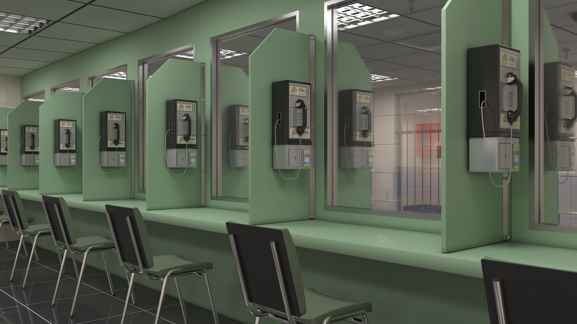 Prison And Visiting Room 3D Model - TurboSquid 2343299