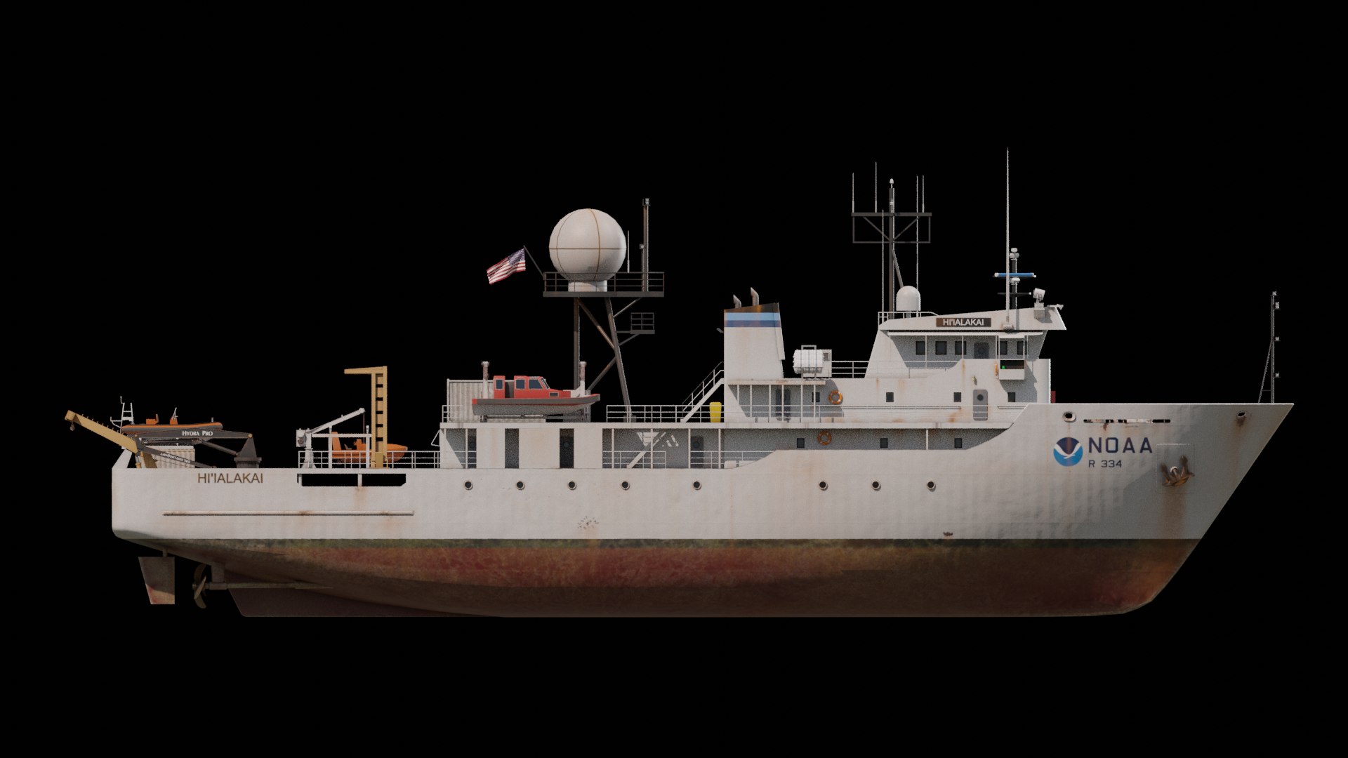 3D Oceanographic Research Ship NOAAS HIIALAKAI - TurboSquid 2107586