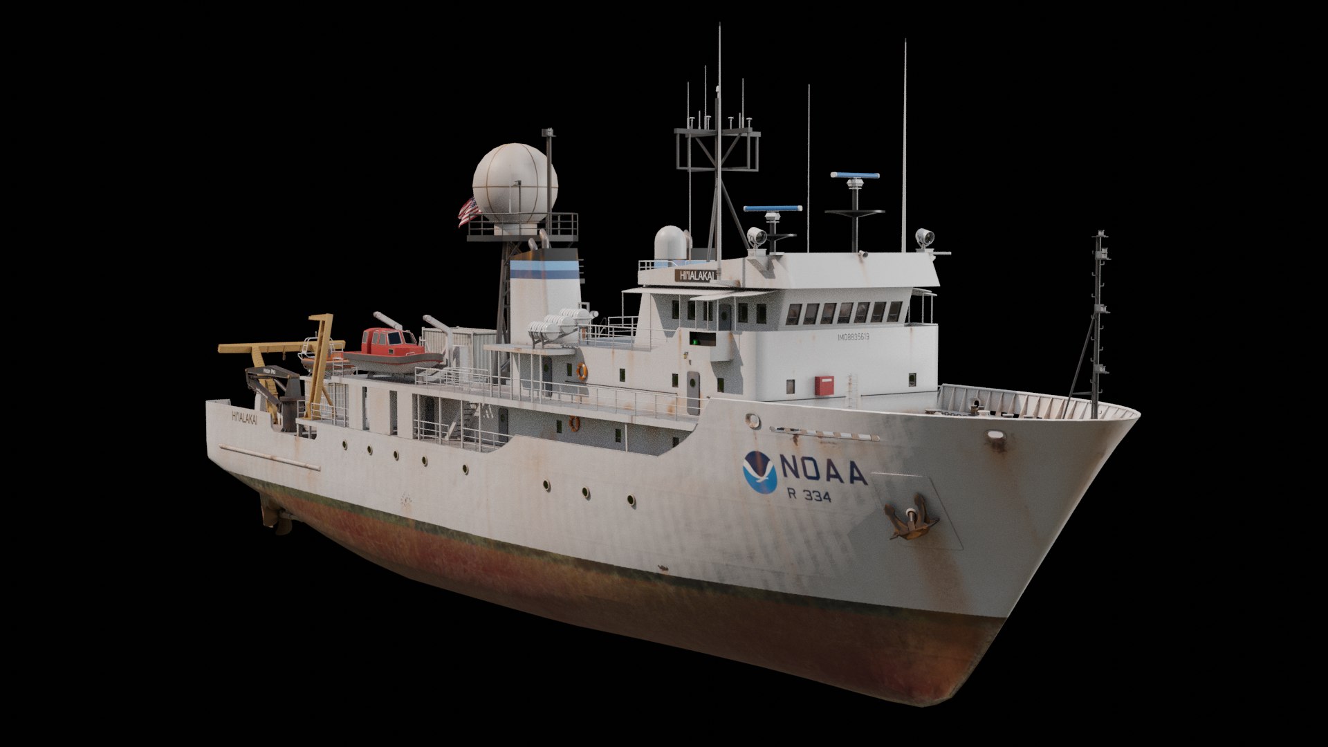 3D Oceanographic Research Ship NOAAS HIIALAKAI - TurboSquid 2107586