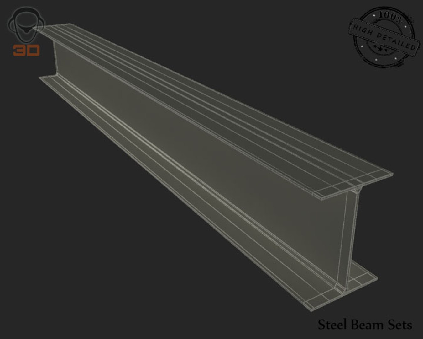 3d Steel Beam Sets Model