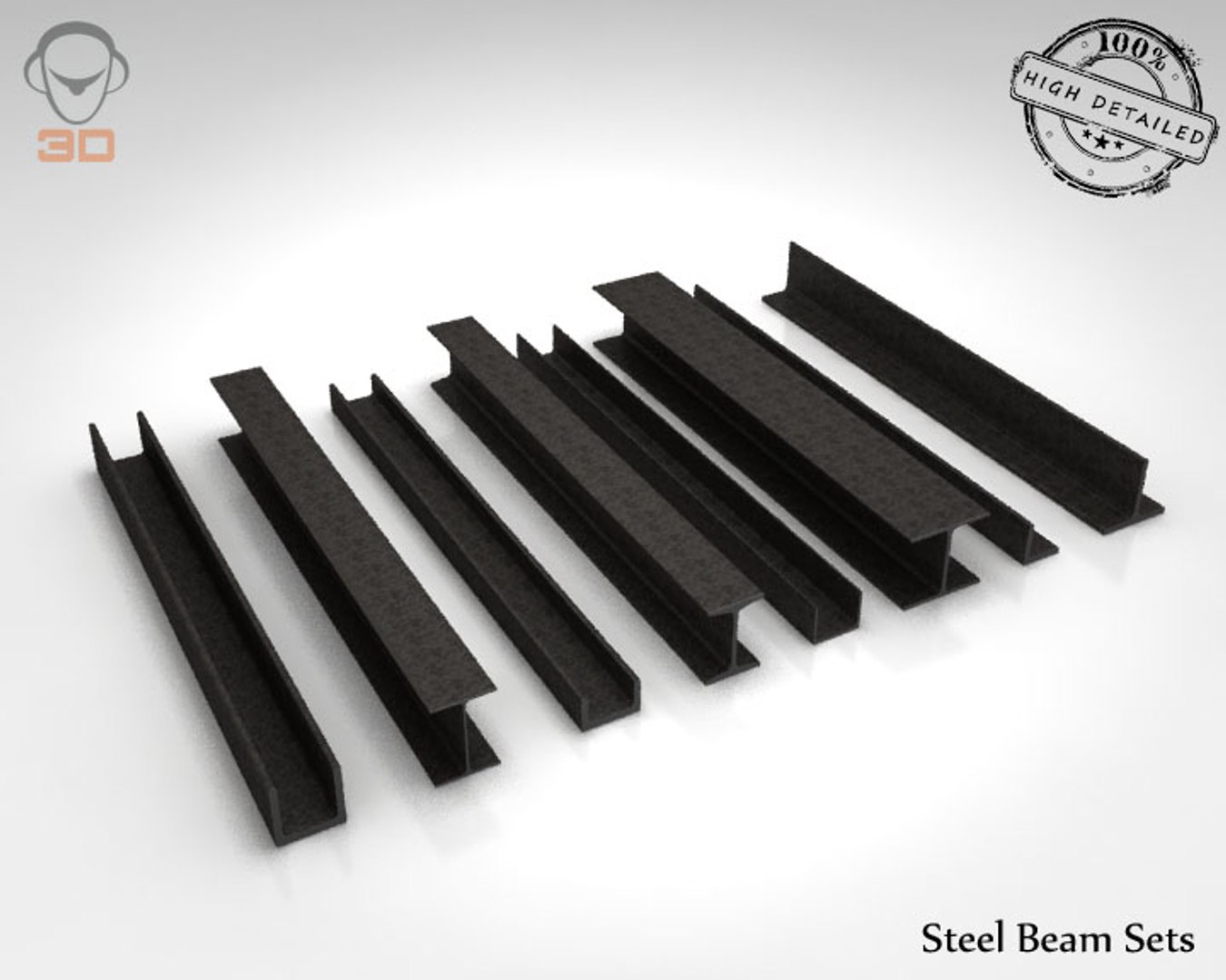 3d Steel Beam Sets Model