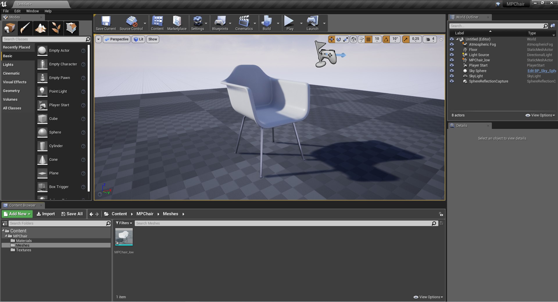3D Model Unreal Chair - TurboSquid 1453467