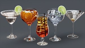 3d cocktail realistic