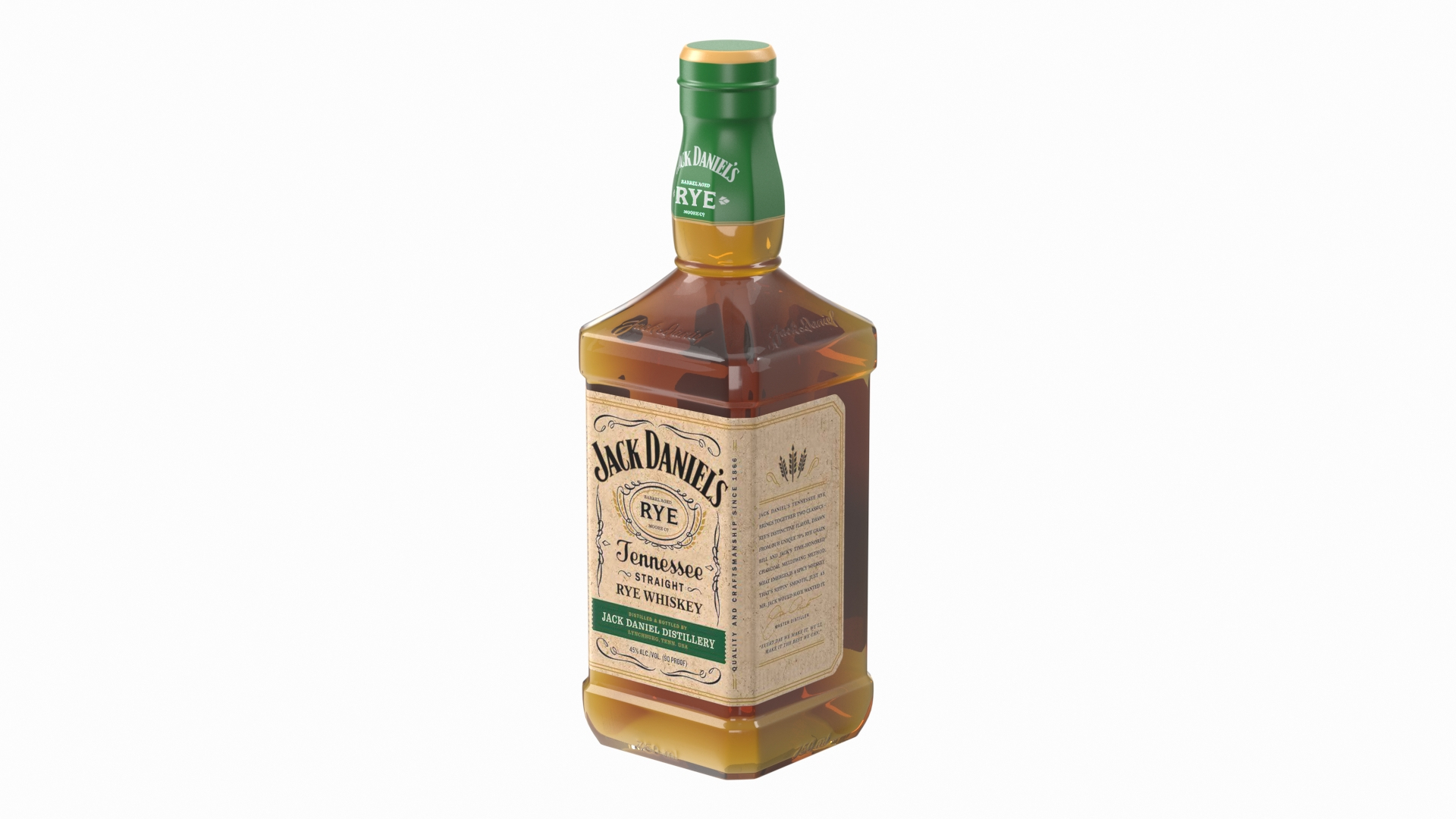 Jack Daniels Tennessee Rye Whiskey 3D Model - TurboSquid 2144500