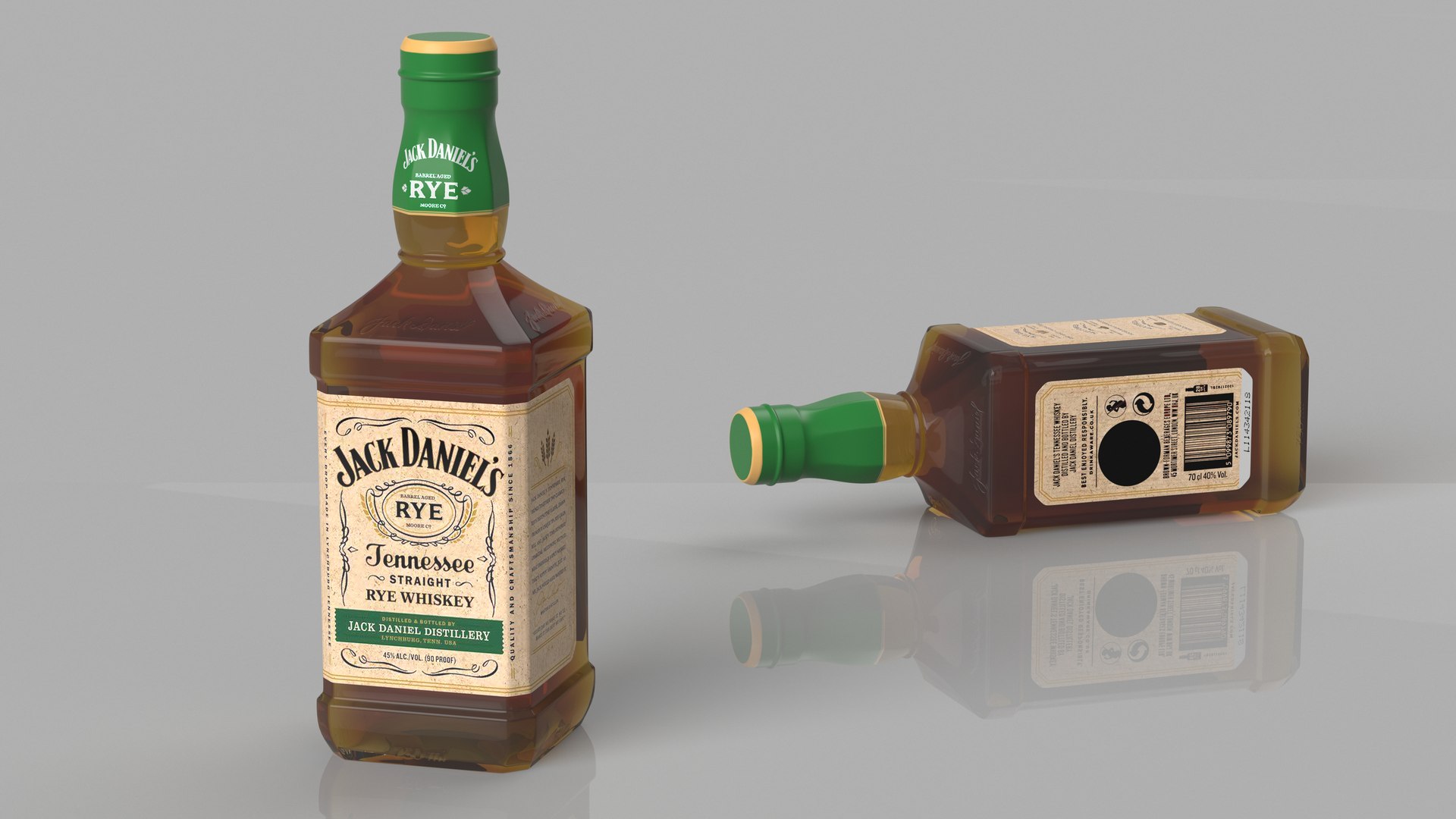 Jack Daniels Tennessee Rye Whiskey 3D Model - TurboSquid 2144500