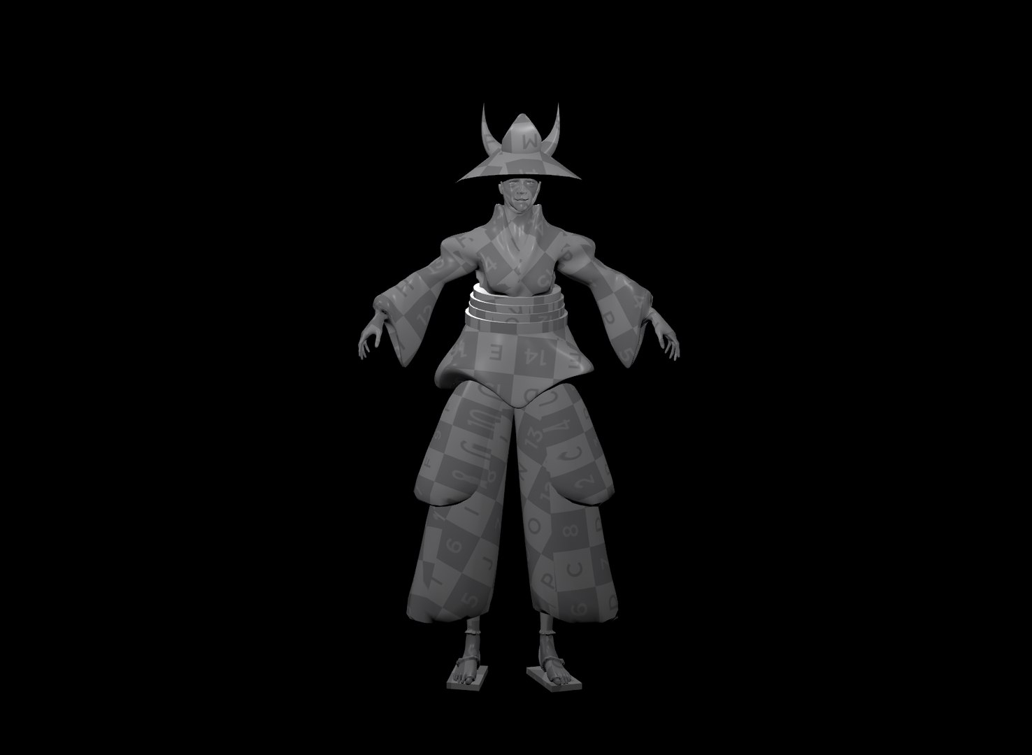 3D Samurai Old Man Japanese Shinobi Model - TurboSquid 2337046