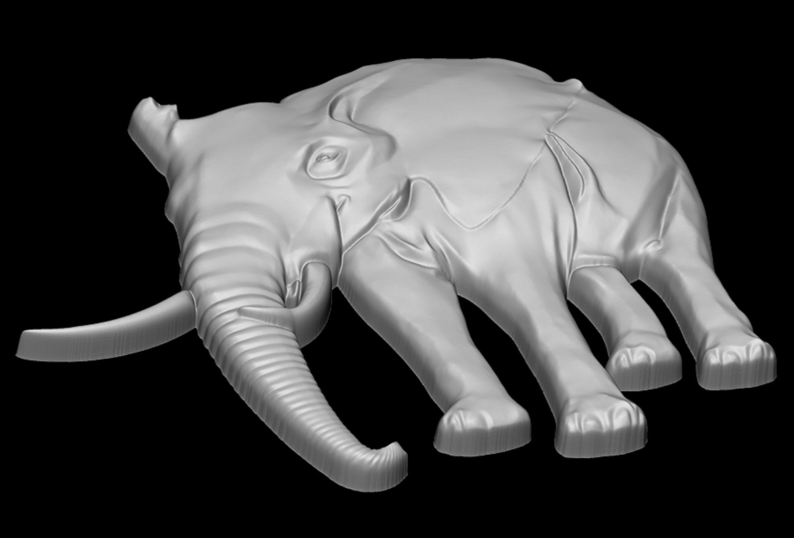 Maya Elephant Bas-relief Cnc