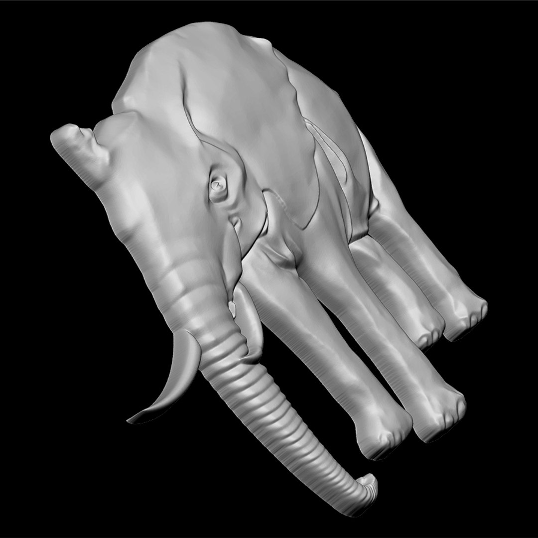 Maya Elephant Bas-relief Cnc