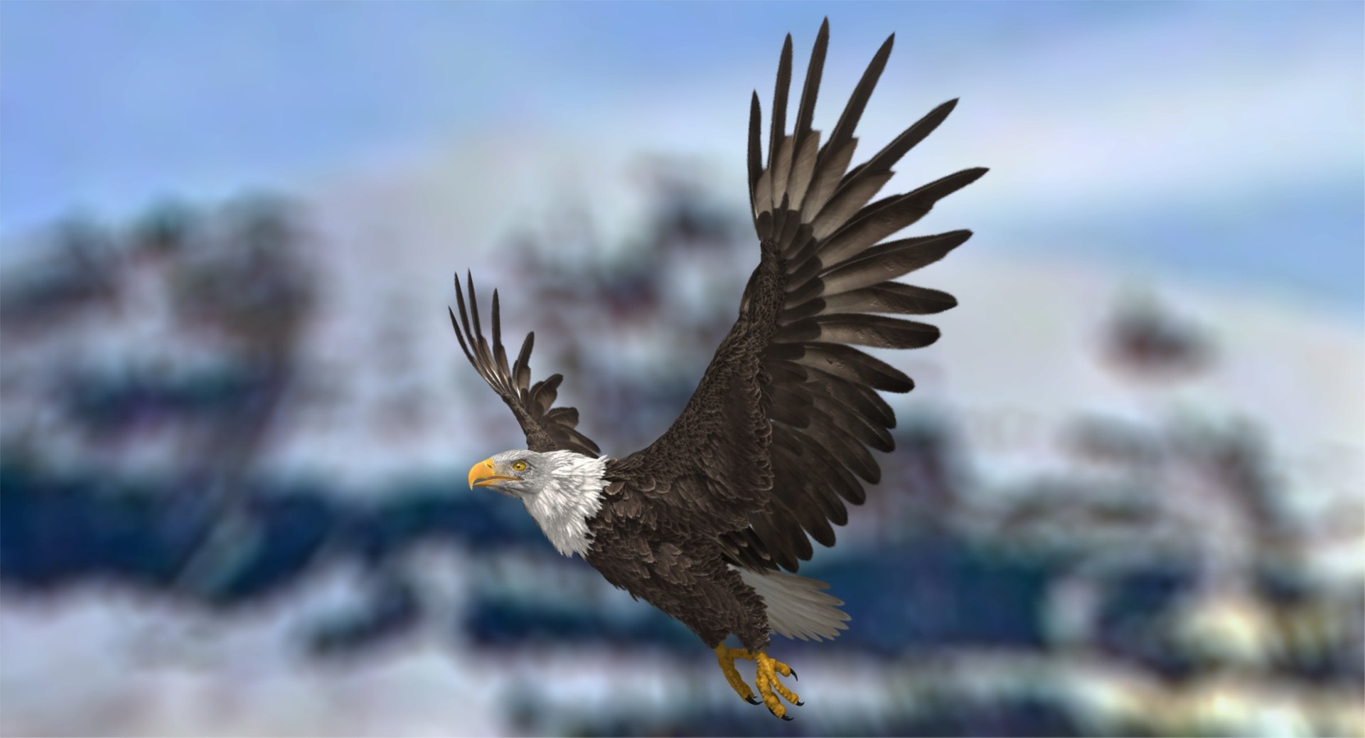 3d bald eagle