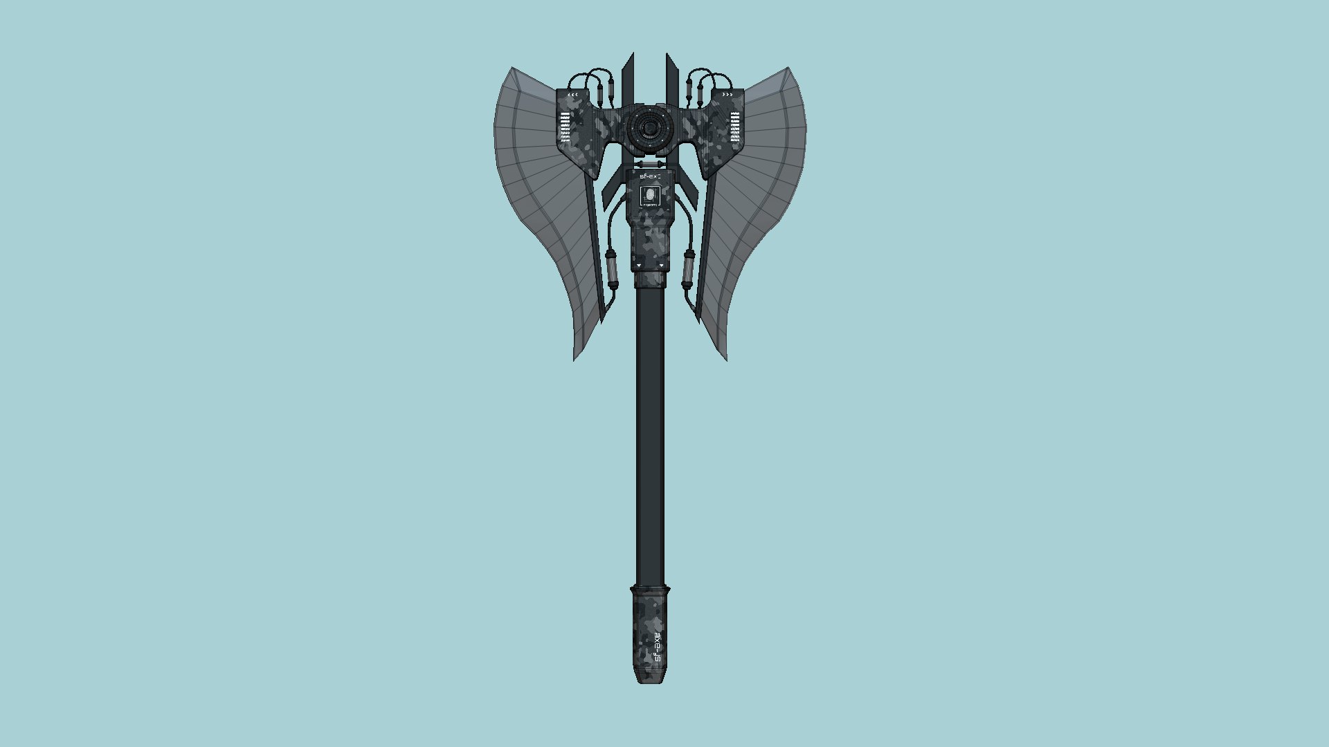 SciFi War Axe B09 Black Camo - Sci Fi Weapon Design 3D - TurboSquid 1979647
