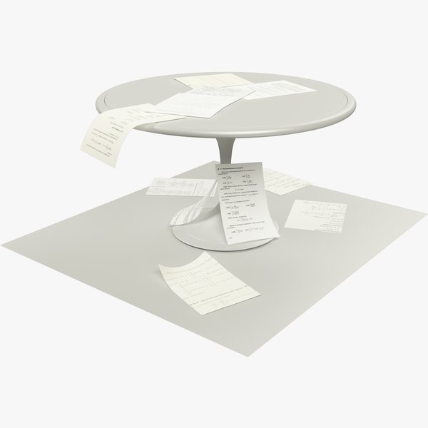 Paper drafts table 3D model - TurboSquid 1243988