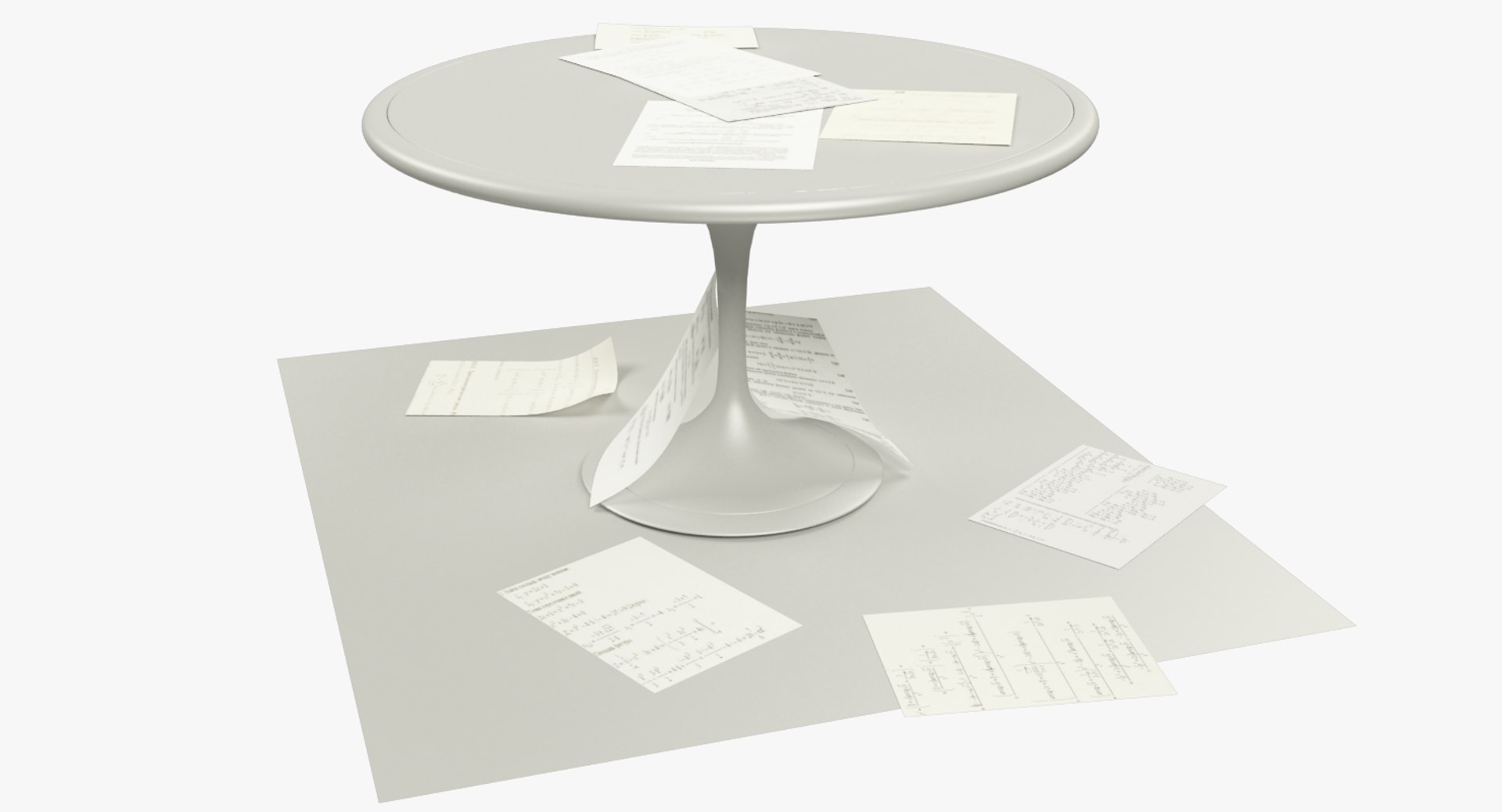 Paper Drafts Table 3D Model - TurboSquid 1243988