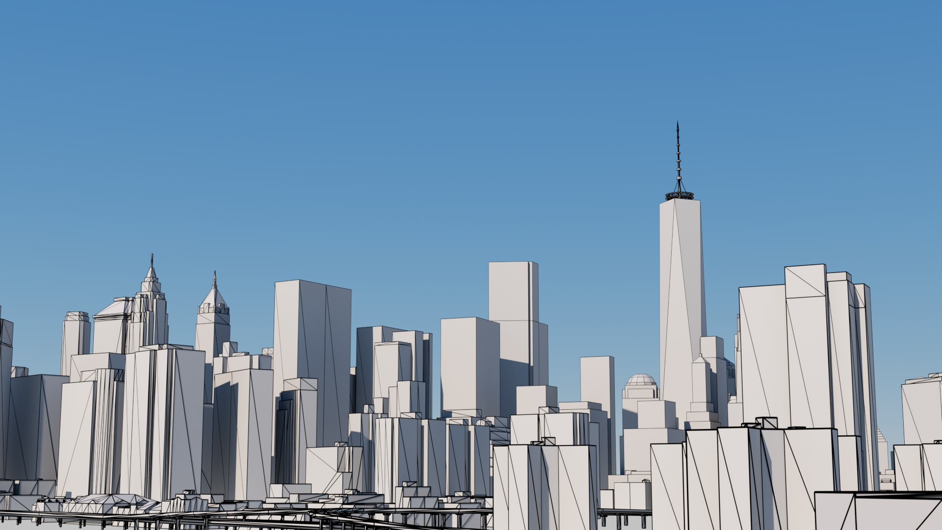 cityscape manhattan new york 3d model
