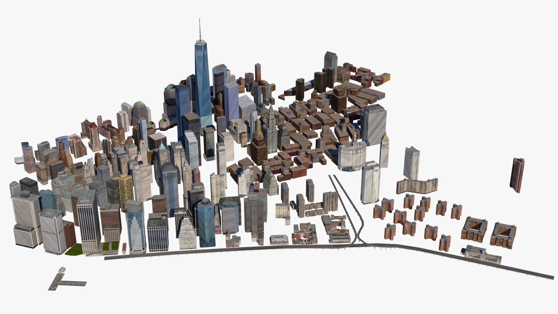 cityscape manhattan new york 3d model