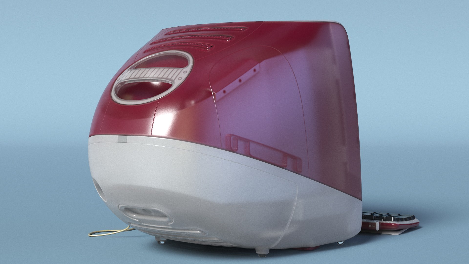 3D Retro All-in-One Computer Red - TurboSquid 2382550