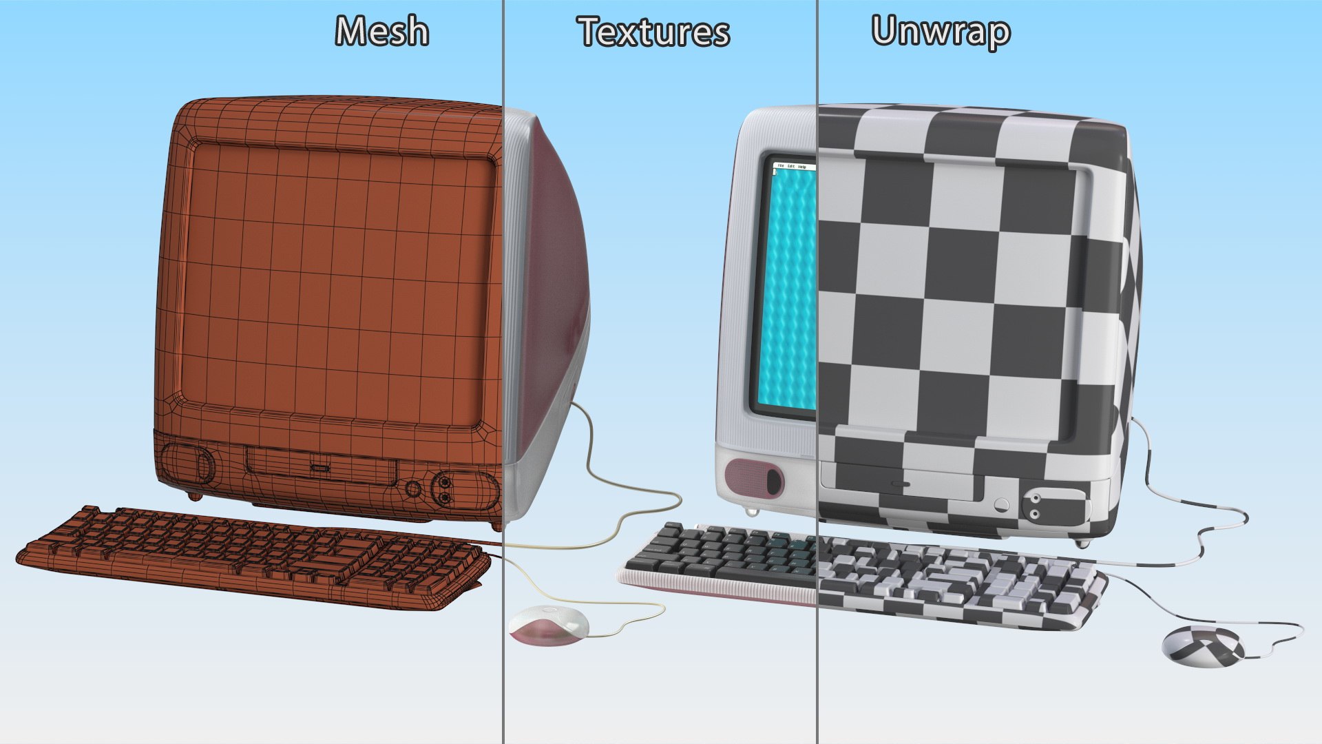 3D Retro All-in-One Computer Red - TurboSquid 2382550