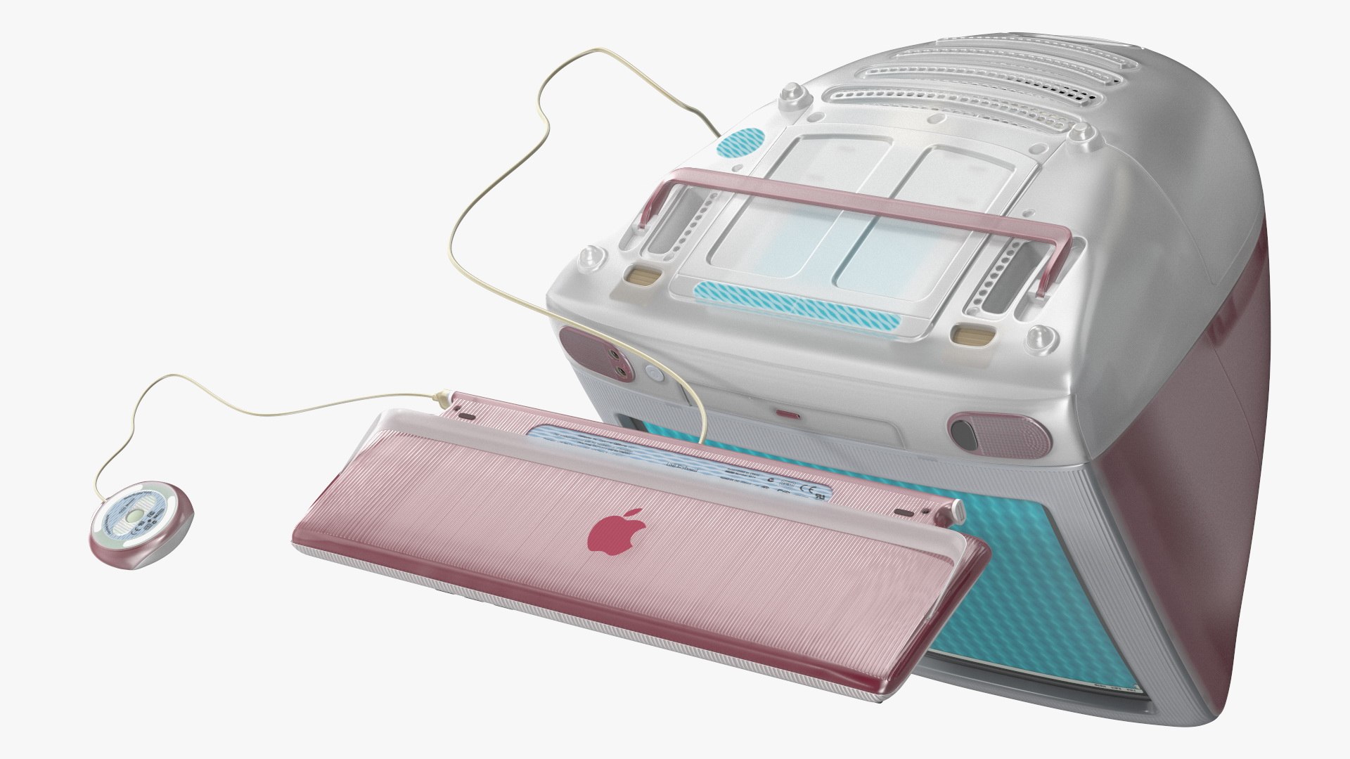 3D Retro All-in-One Computer Red - TurboSquid 2382550