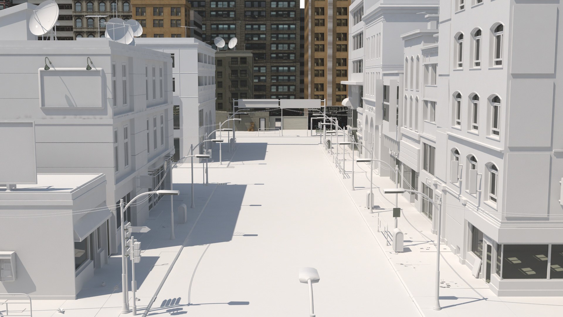 3d Untextured Building View