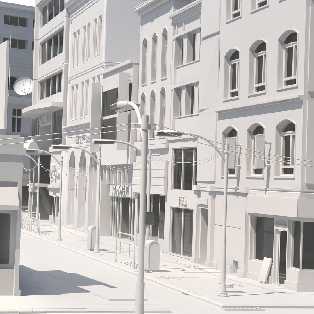 3d untextured building view