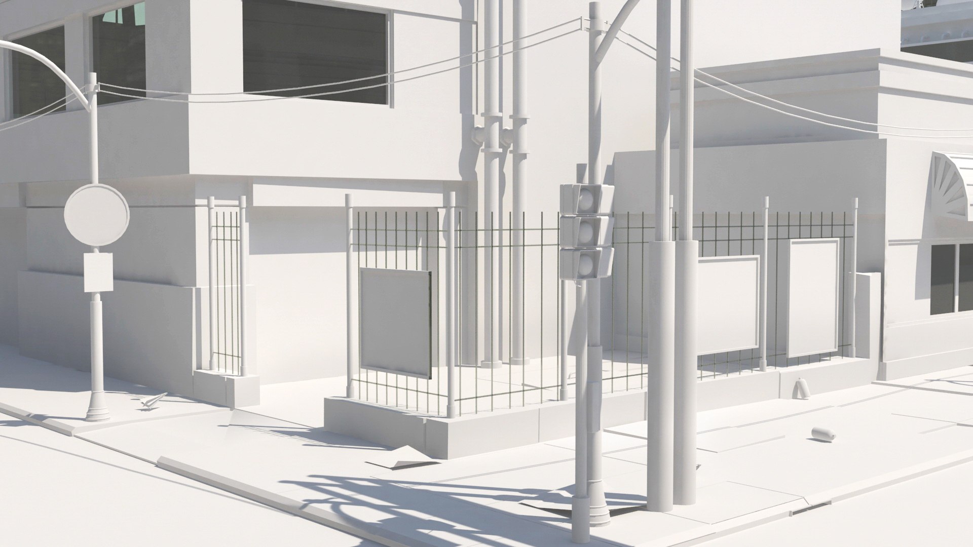 3d Untextured Building View