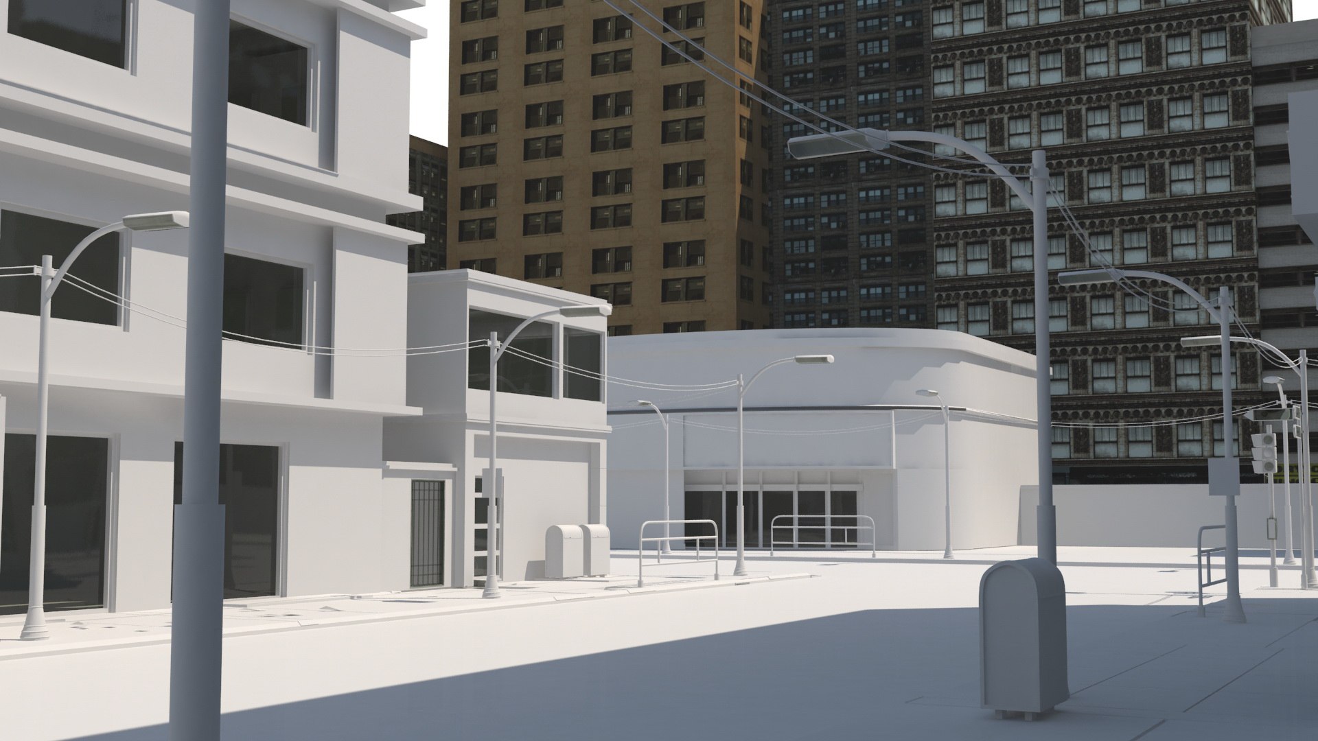 3d Untextured Building View